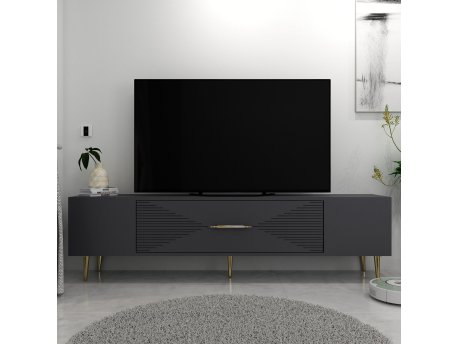 HANAH HOME TV polica Dekol1 Anthracite Gold