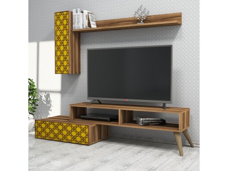 HANAH HOME TV polica Planet Walnut Yellow (845HCT3048)