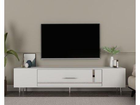 HANAH HOME TV polica Dekop1 White Silver