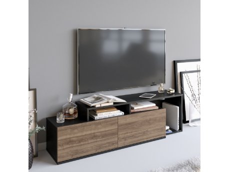 HANAH HOME TV polica Nexera Black Walnut