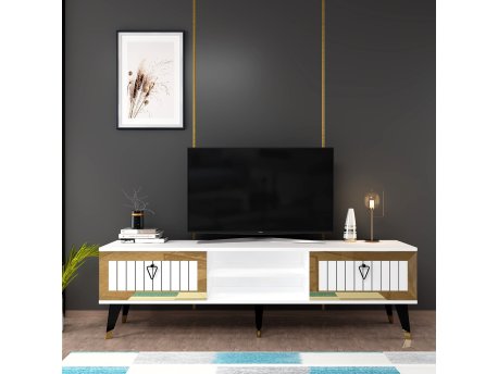 HANAH HOME TV polica Lidya White Gold