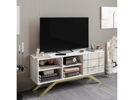 HANAH HOME TV polica North White Gold