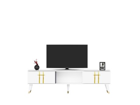 HANAH HOME TV polica Asel White Gold