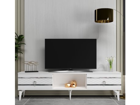 HANAH HOME TV polica Pelin White Silver
