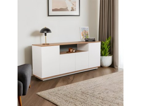 HANAH HOME Komoda Arista White Atlantic Pine