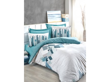 L`ESSENTIEL MAISON Ranforce posteljina (140 x 200) Nesto Petrol