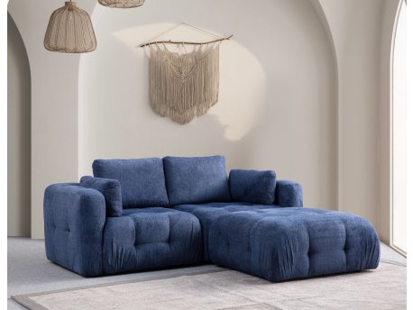 Atelier del Sofa Amaris 2 Seater With Pouffe Navy Blue ugaona sofa