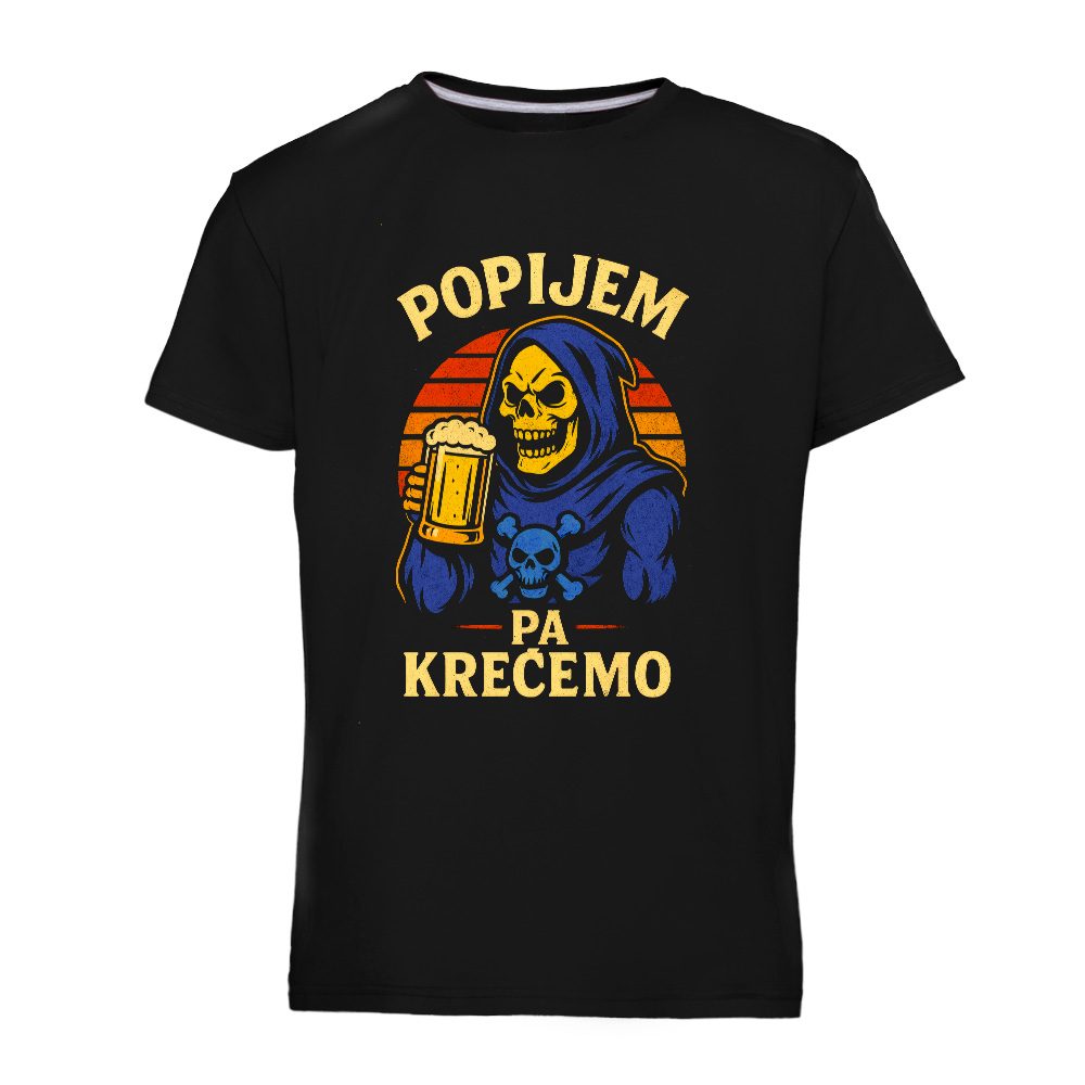 Popijem pa Krecemo Skeletor - Muska Majica