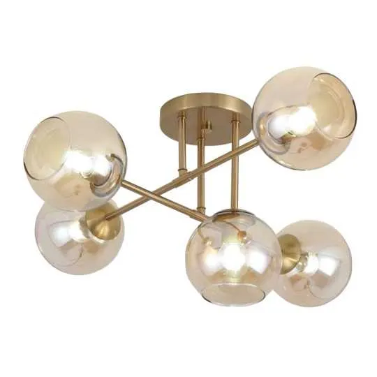 M11088-5 Max 60W 220~240V staro-zlato 5xE27 luster Mitea Lighting