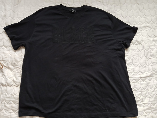 C&A crna majica sa natpisom "Black", XXL