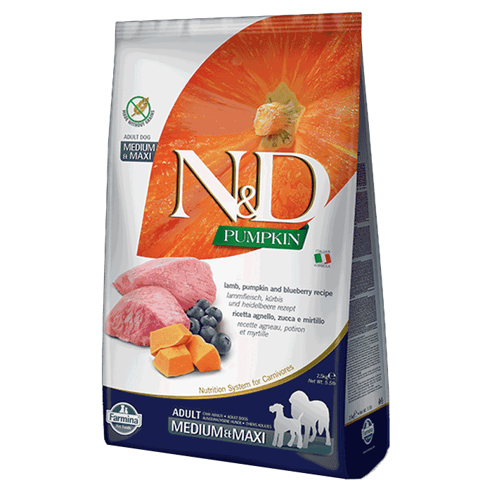 N&D Pumpkin Medium/Maxi Adult, Jagnjetina & Borovnica