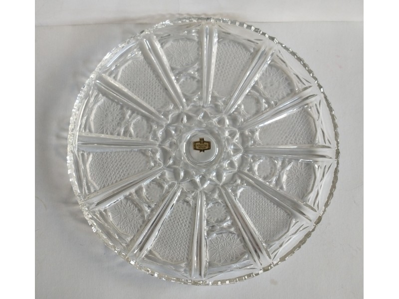 kristalna tacna KRISTAL Crystal Made in Yugoslavia