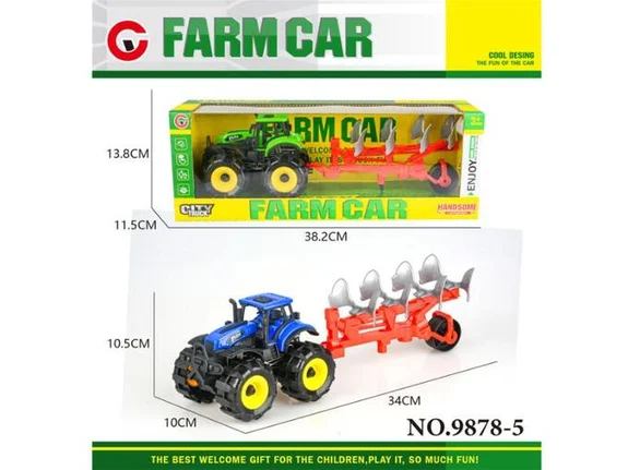 HK Mini Farmerski traktor Plavo-crveni
