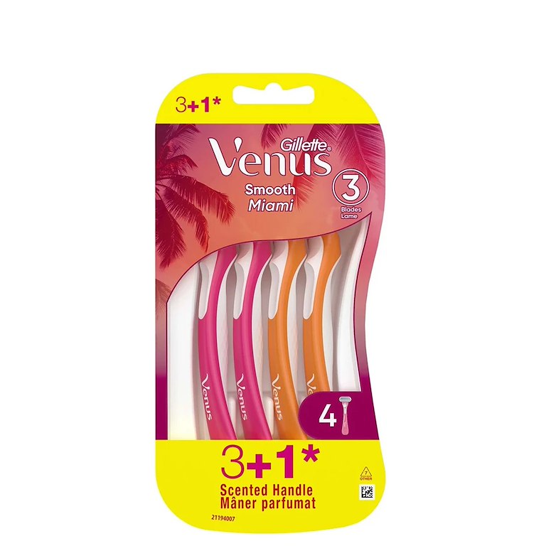 GILLETTE BRIJAČ VENUS SMOOTH 3 MIAMI 4KOM