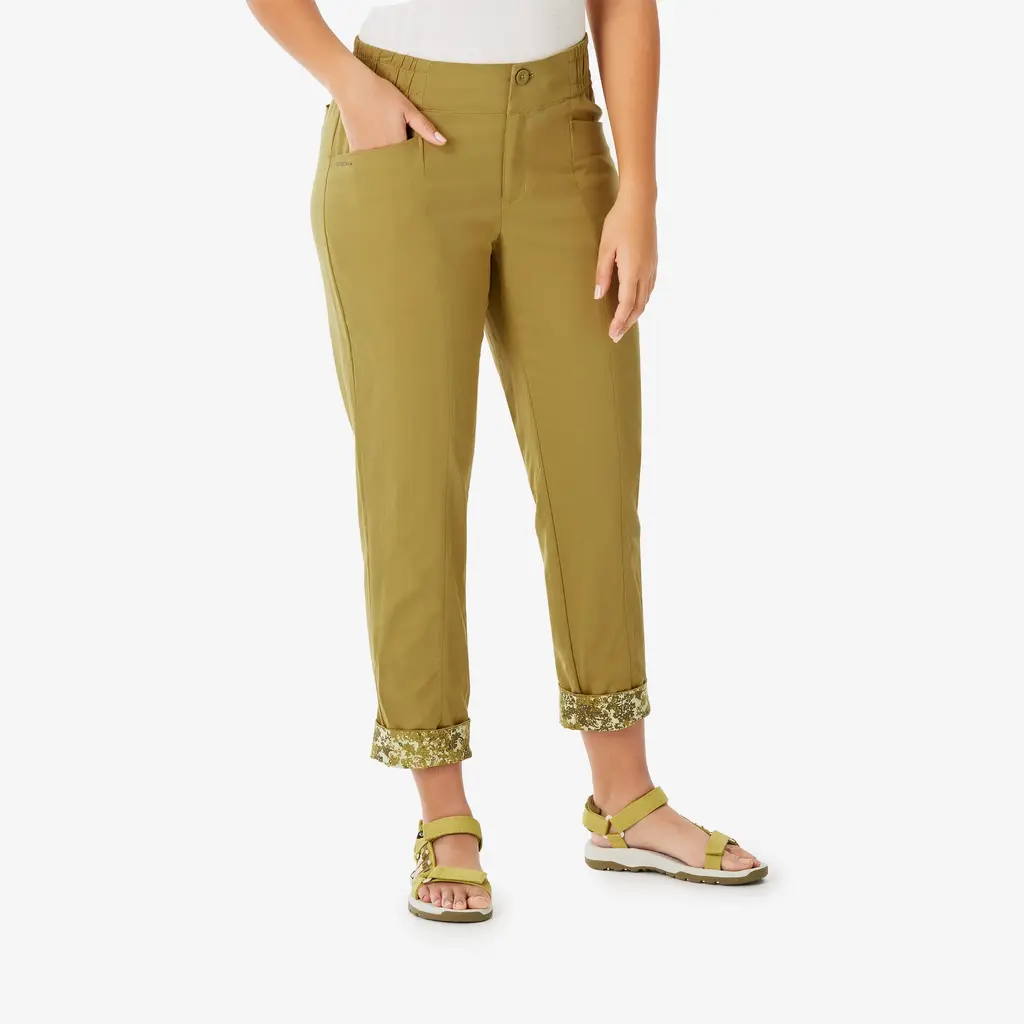 Pantalone za planinarenje NH500 lanene ženske