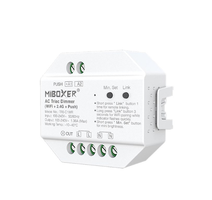 MI BOXER, AC Triac RF+Push Dimmer, LT-TRI-C1