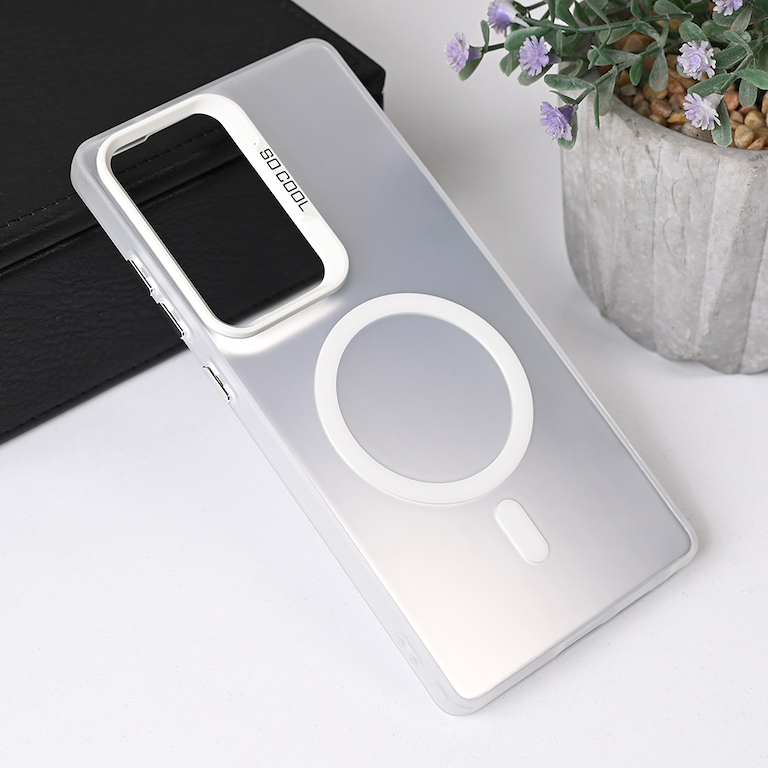 Zastitna maska (futrola) Magsafe providna - Samsung S938 Galaxy S25 Ultra srebrna