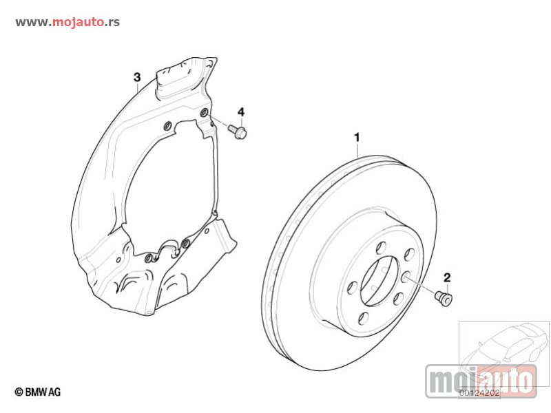 Bmw 5 E60/E61 Zastitna Ploca Prednjeg Diska Desno 03-10,NOVO