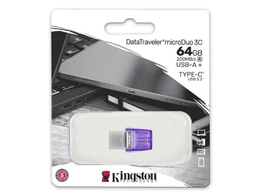 Kingston USB flash 64GB USB 3.0/ USB 3.1 DT microDuo 3C+USB-C