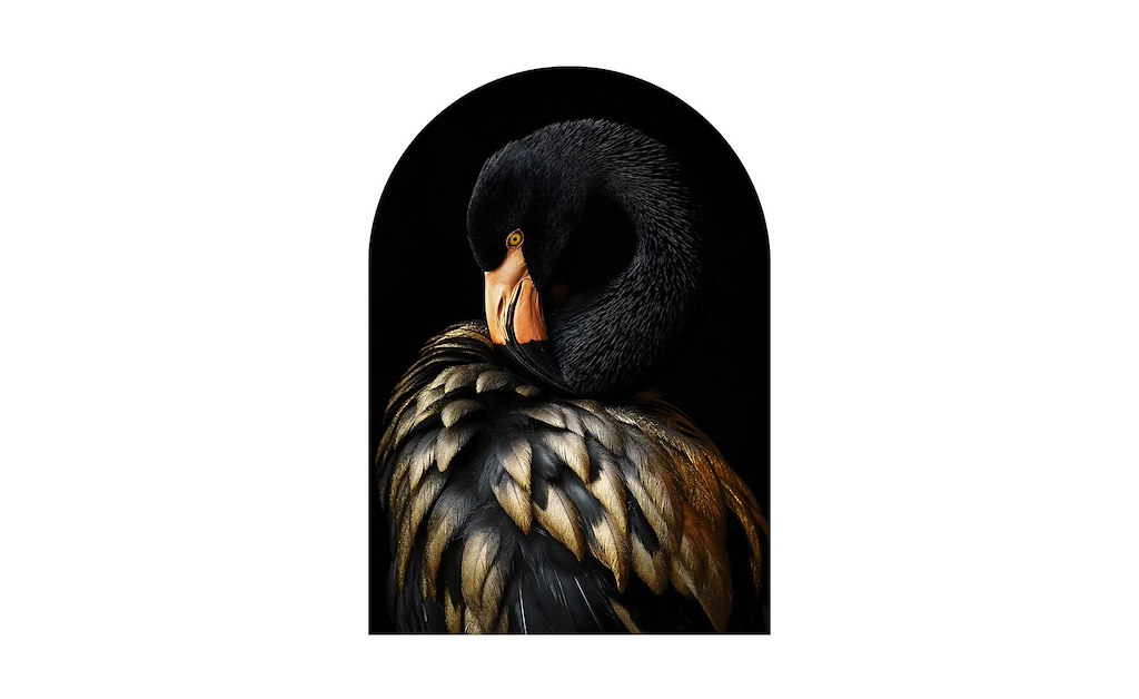 Slika staklo Black Flamingo 70x100cm