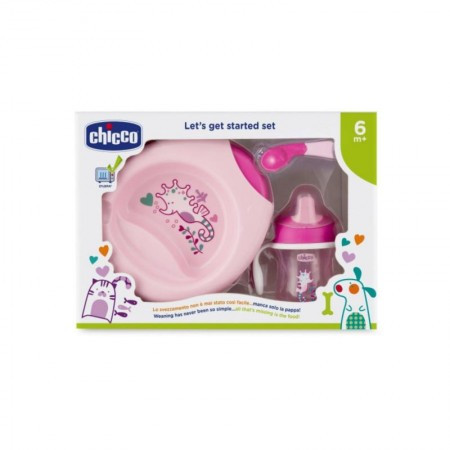 Chicco poklon set 6m+, pribor, roze ( A049981 )