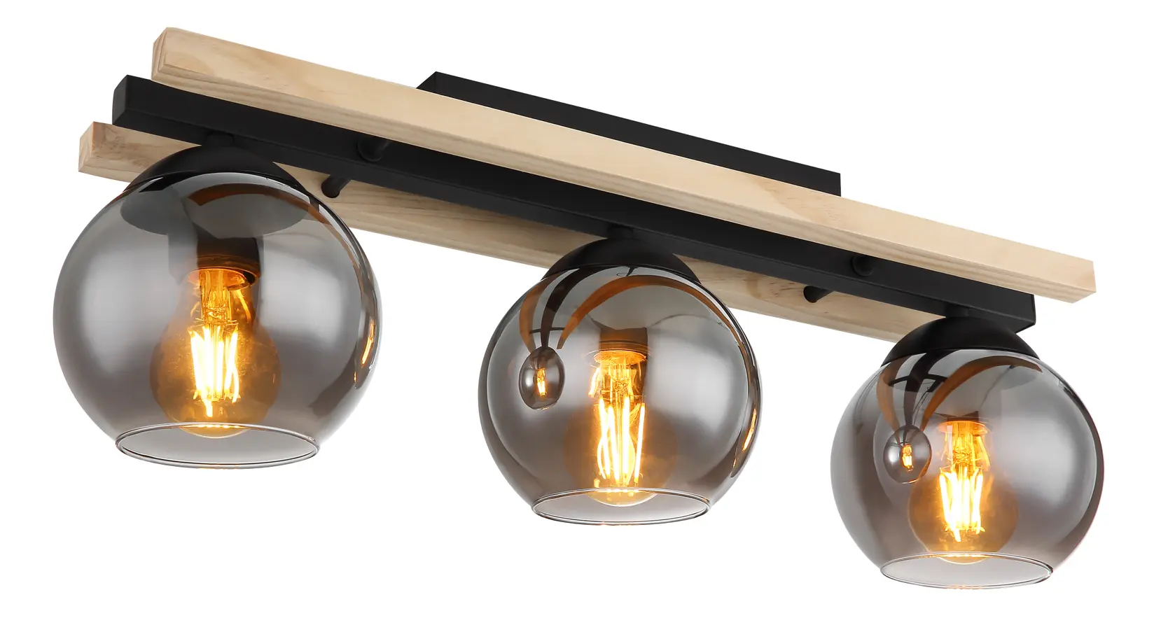 Plafonska lampa crna mat, 3x E27