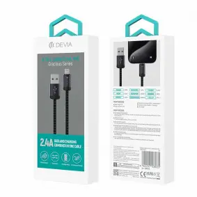 Devia Kabl Gracious Series, USB Lightning 2A, 1m, Crni