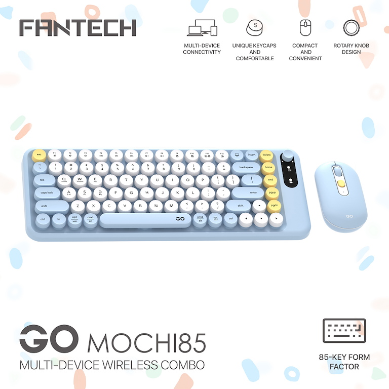 Combo mis tastatura wireless Fantech WK-898 GO mochi85 plava
