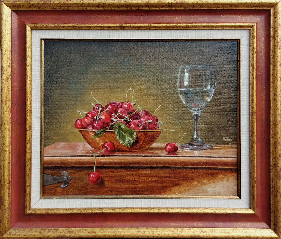 Trešnje, Ulje na platnu, 30 x 40 cm