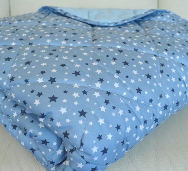 Blue Bell Štep deka 200 cm x 200 cm - Stars Plava