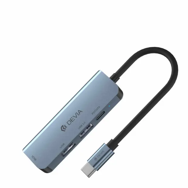 Devia Type-c To HDMI Usb 4in1 HUB Leopard , Sivi