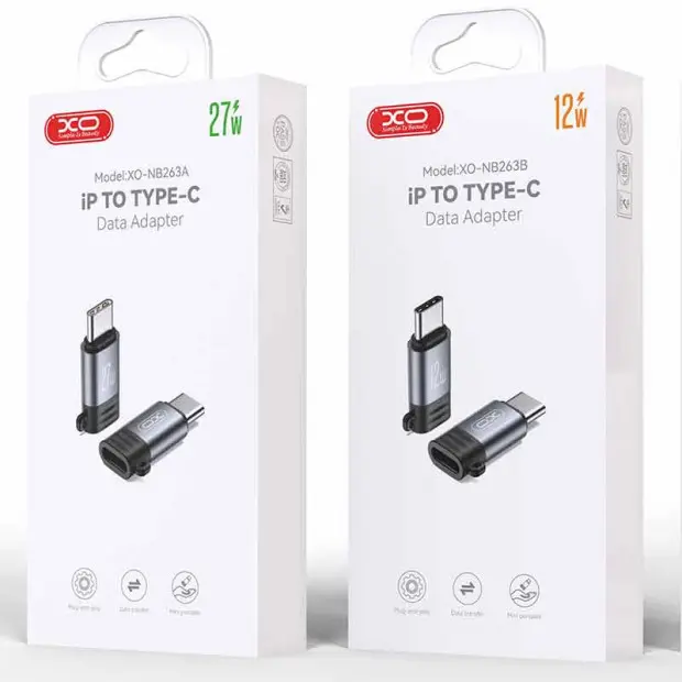 XO Otg adapter XO-NB263B, iphone u type-c, Sivi