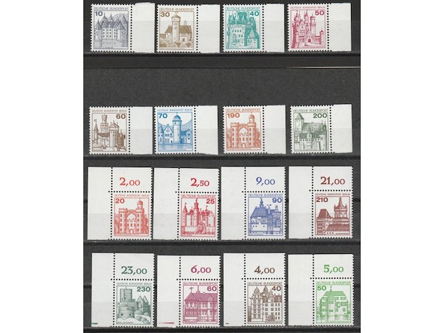 Deutsche Bundespost-Strongholds and Castles-MNH