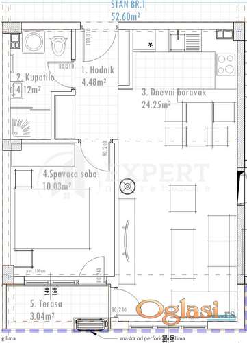 Novogradnja, direktna prodaja, Dubočica, 53m2