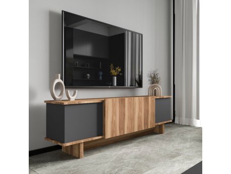 HANAH HOME TV polica Diana Anthracite Walnut