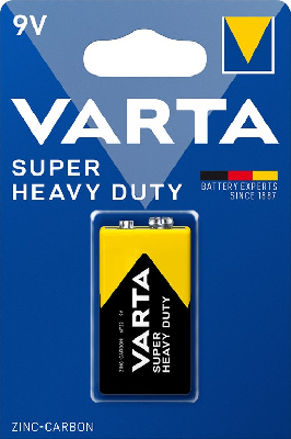 Varta Super Heavy Duty 6F22/9 V Block (2022) Battery, 1 pc. in blister, Flap-over Blister - zinc-Car