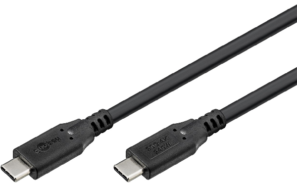 USB-C Cable, USB4?, 240 W, 20 Gbit/s, Power Delivery, 1.5 m, 1.5 m, black, Cable Tag - USB-C