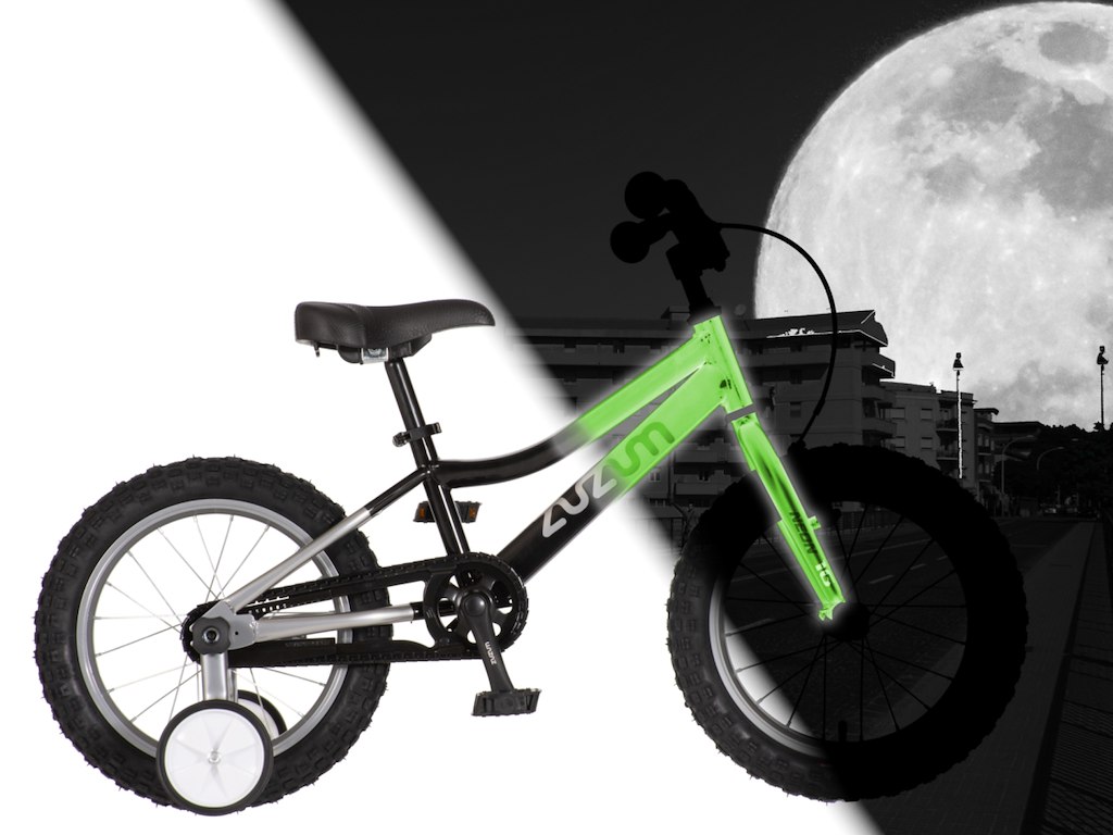 BICIKL KIDS ZUZUM NEON 16" 9" V-BRAKE KONTRA 105-125CM (16") CRNI