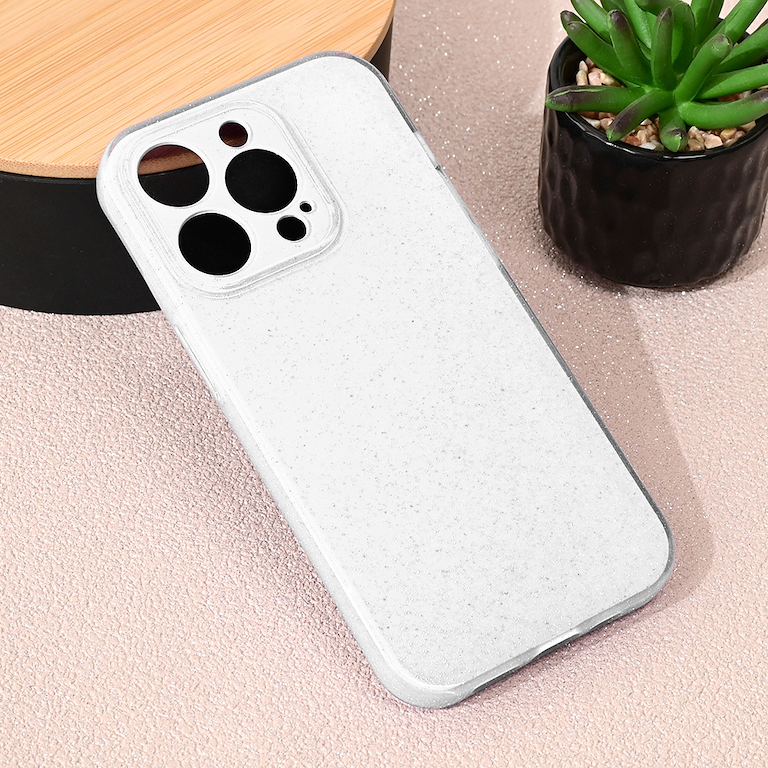 Zastitna maska (futrola) Sparkle Dust - iPhone 15 Pro 6.1 bela