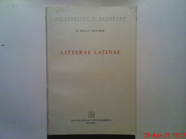 DR. MILAN BUDIMIR - LITTERAE LATINAE
