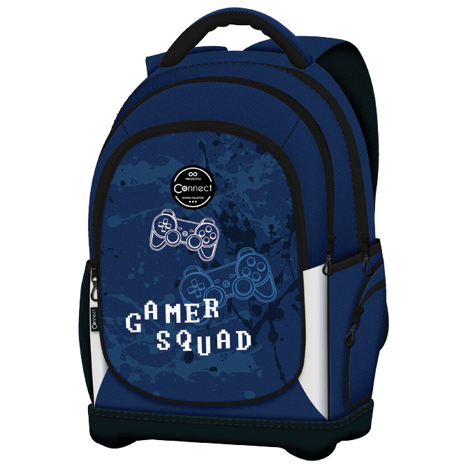 Ranac đački anatomski lagan Gamer Squad Connect 40223 tamno plavi-crni
