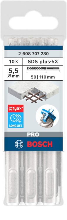 Bosch PRO SDS plus-5X burgija za udarne bušilice, 5,5x50x110 mm (2608707230)