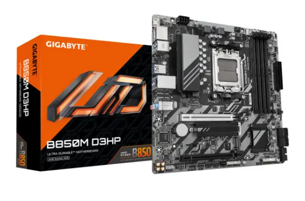 AM5, AMD B850 Chipset, 4x DDR5 DIMM, EZ-Latch : PCIe x16 Slot with Quick Release Design ( B850M D3HP )