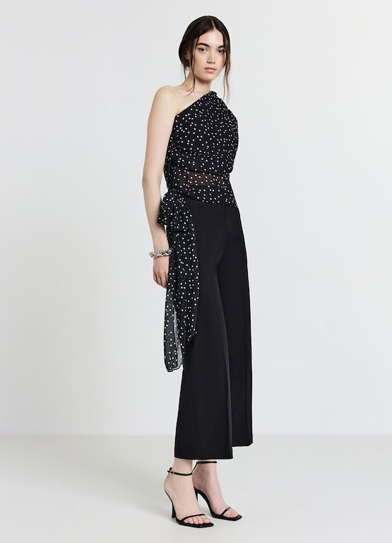 POLKA DOT ONE-SHOULDER TOP VAR ULTRABLACK