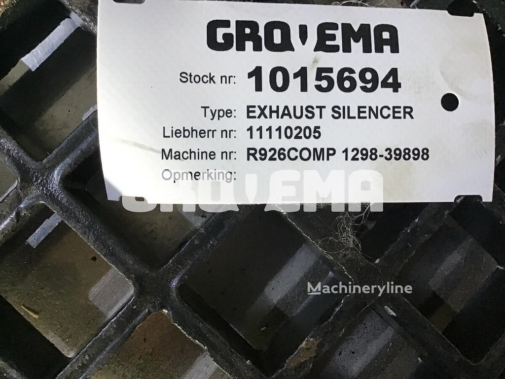 Liebherr Exhaust Silencer 11110205 prigušivač za Liebherr građevinske mašine