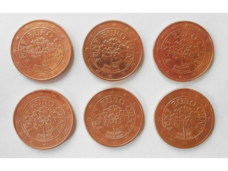 Austrija 5 euro centi lot 16