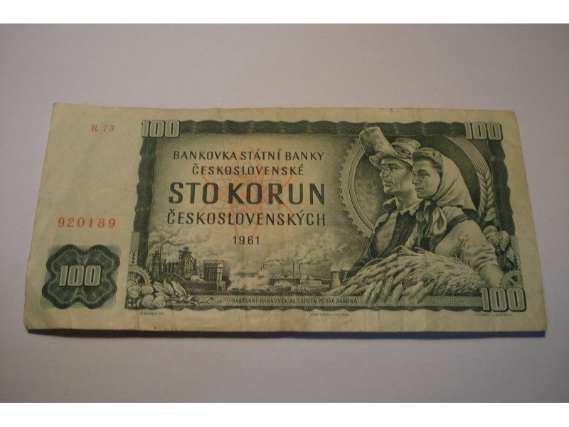 ČEHOSLOVAČKA - 100 KRUNA - 1961