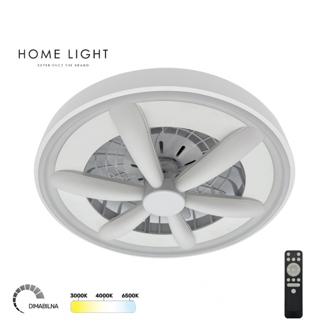 LED PLAFONJERA YL-FAN-G001 48W 2700K/4000K/6500K BELA DIMOBILNA