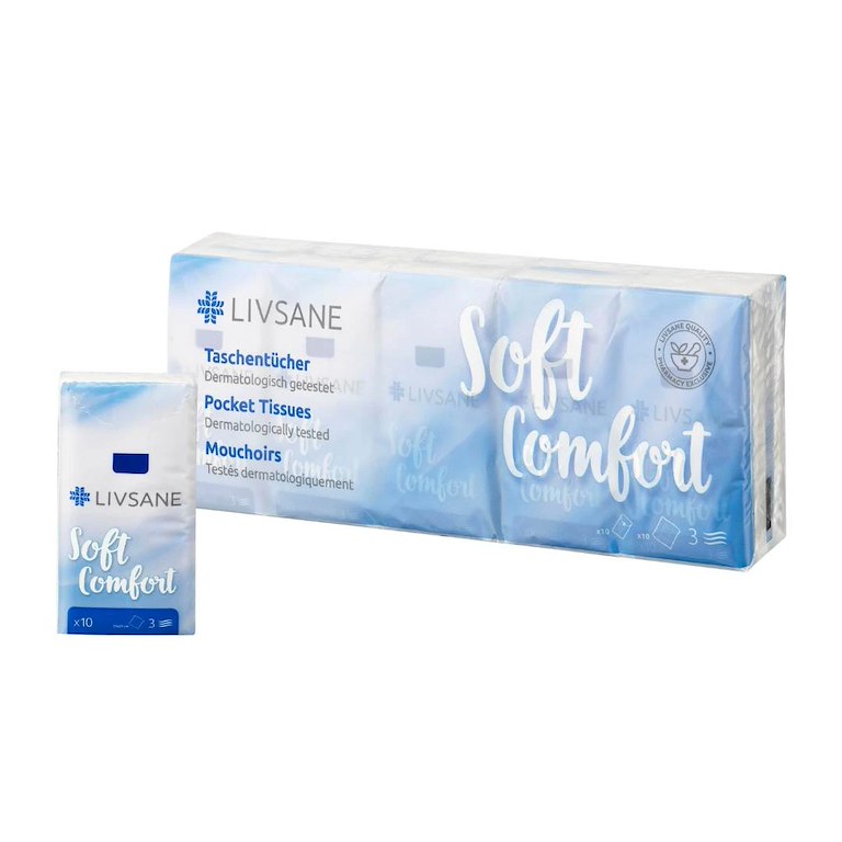 LIVSANE Papirne Maramice Soft Comfort 10 Komada, 10 Pakovanja