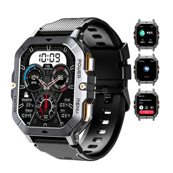 Oukitel Smart sat BT101 Military, 410mAh, Heart rate, SpO2, Blood Pressure, Accelerometer, eSIM, Crni